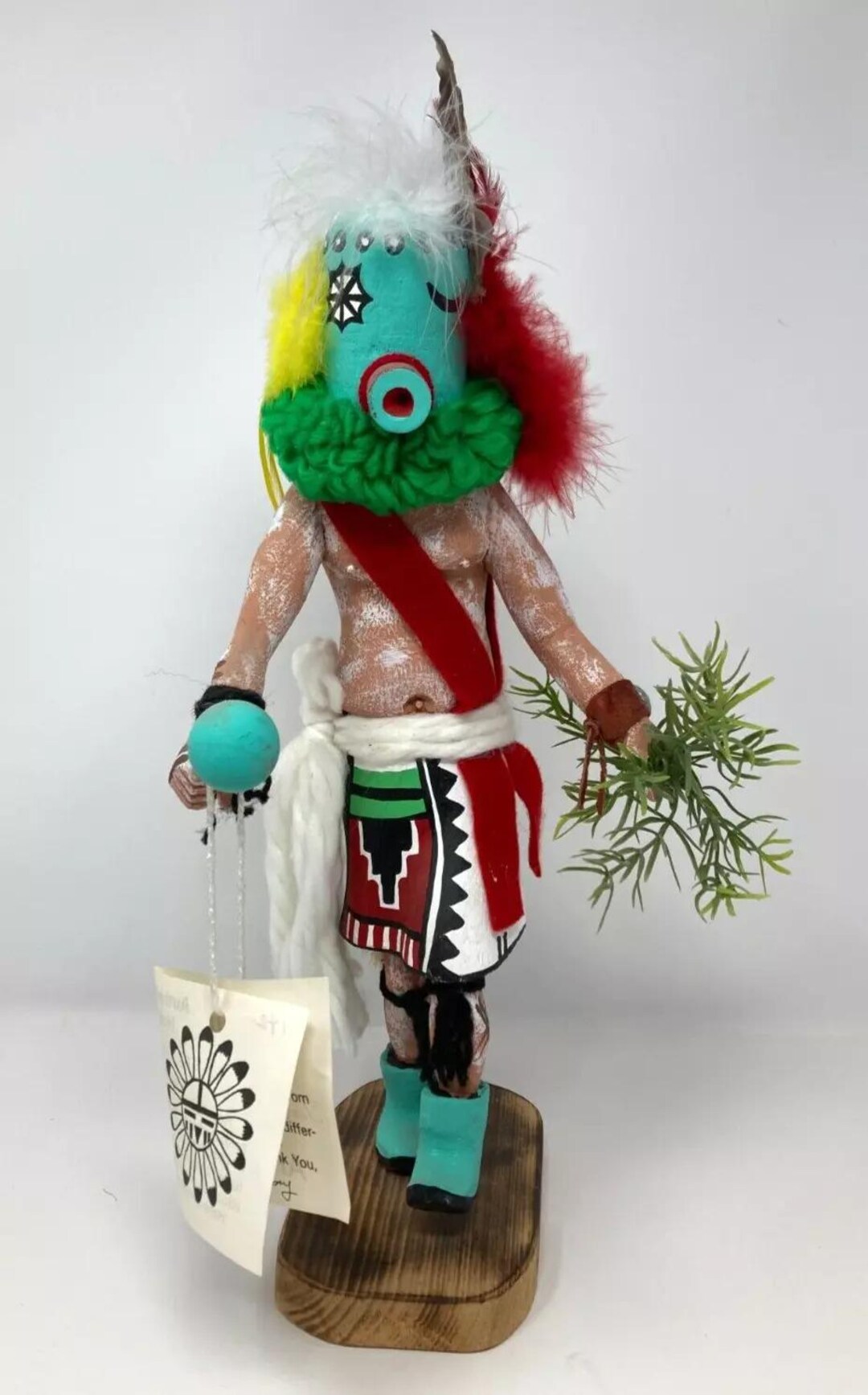 Hopi Hishlab Mormon Tea Kachina Doll by Tony Espinoza Signed 16" Large ...