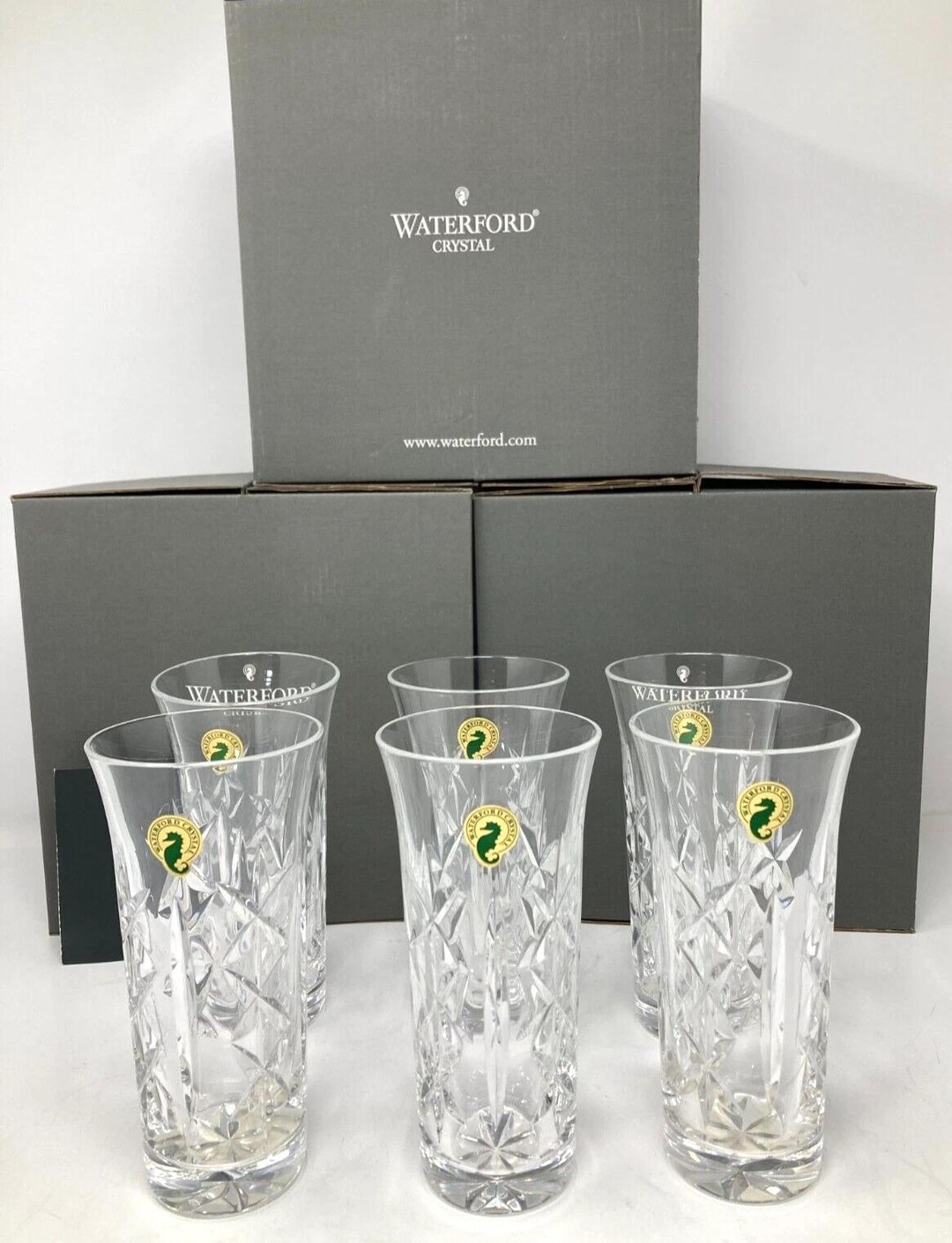 Set of 6 Waterford Crystal Rowena Iced Tea 6 1/8" New Mint in Boxes - Etsy