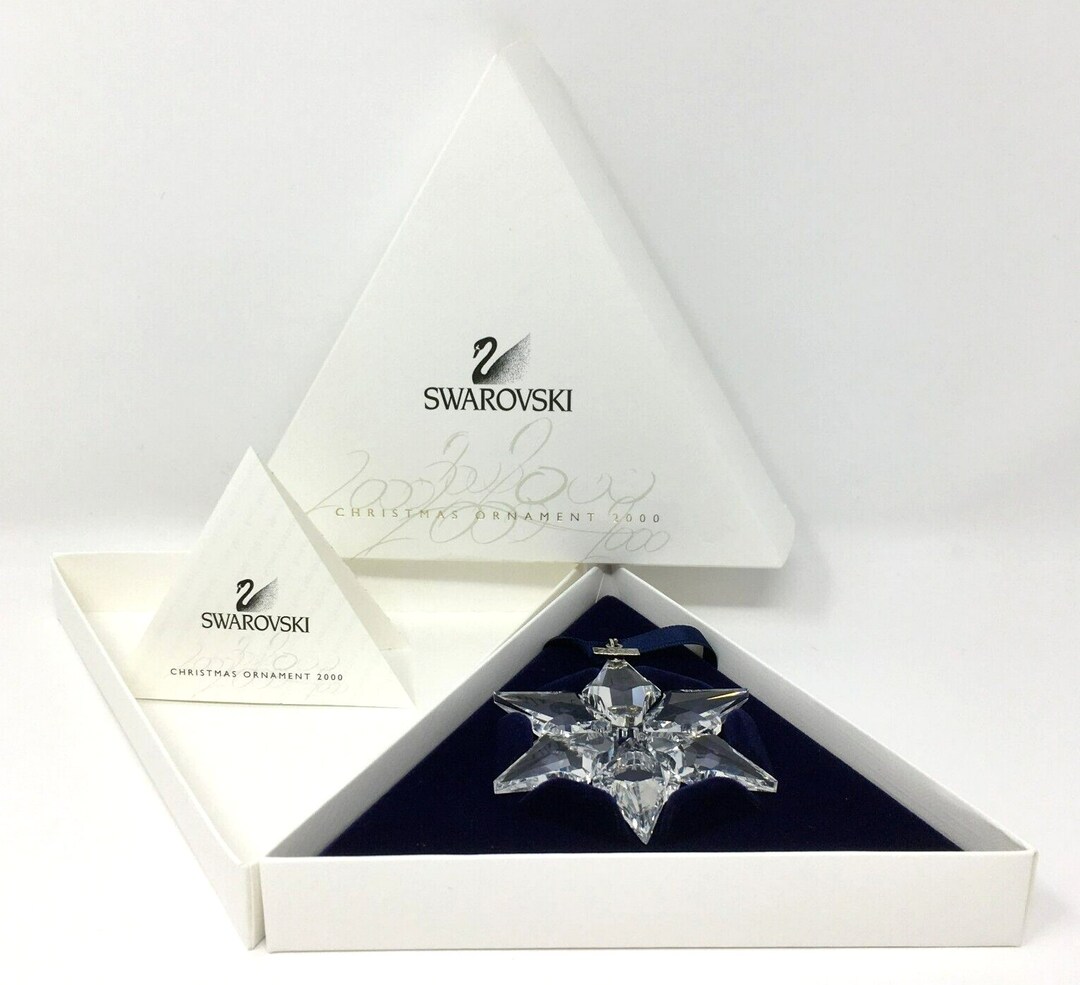 Swarovski Crystal 2000 Annual Christmas Snowflake Ornament Mint in Boxes - Etsy