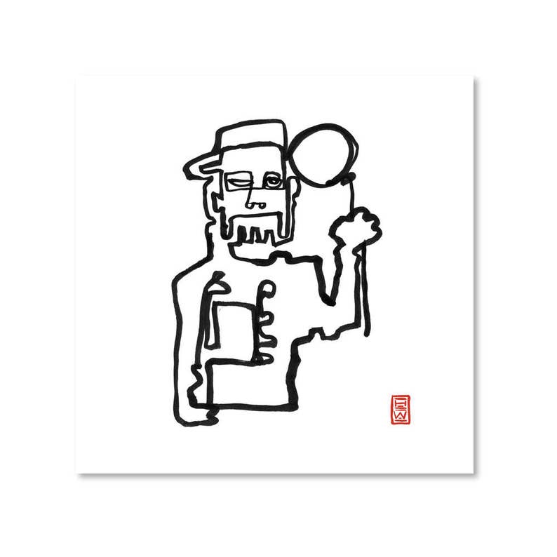Continuous Line 4 / Black and White / Fine Art Print / Giclee ...