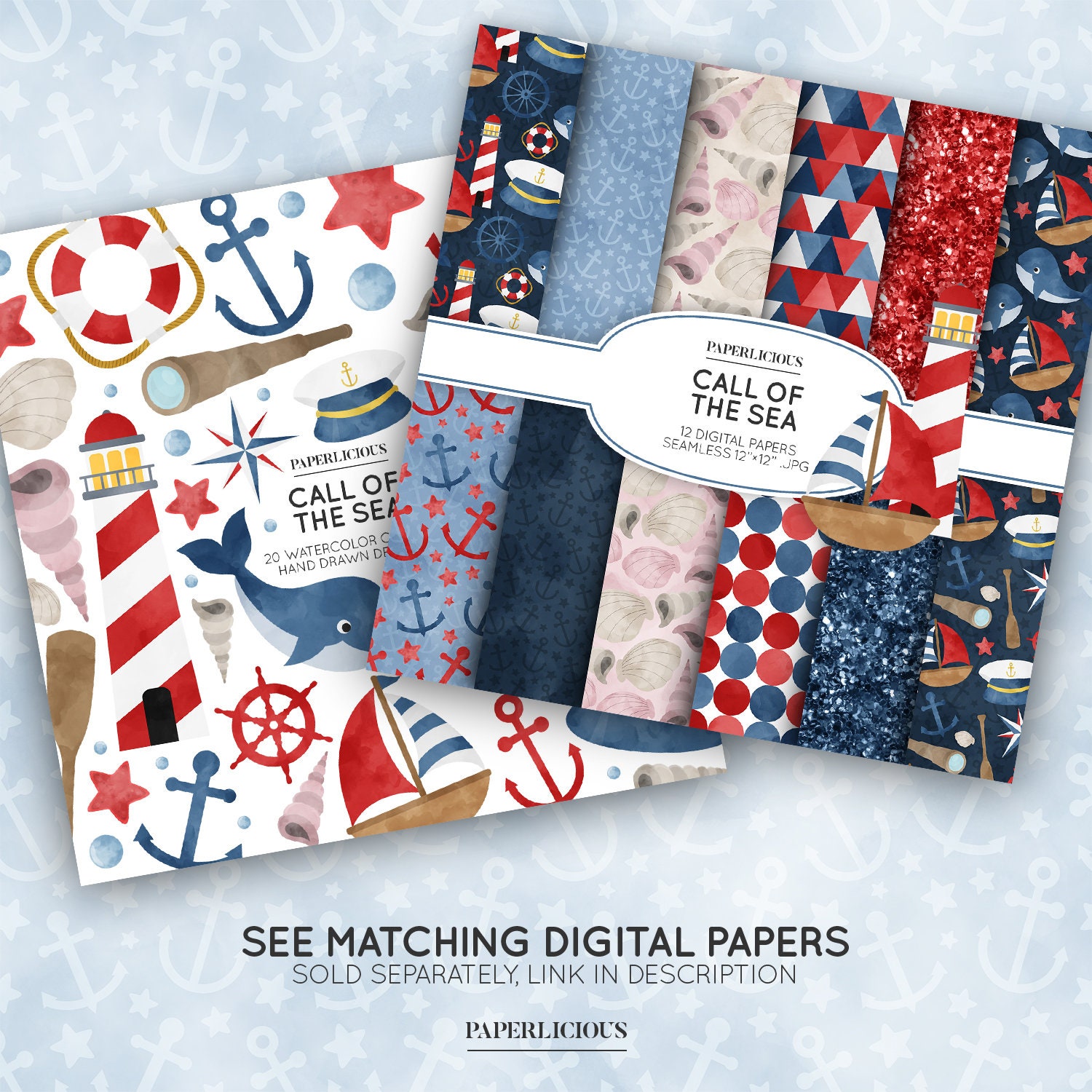 Nautical Watercolor Cliparts, Sailing Watercolor, Sea Clipart, Nautical ...
