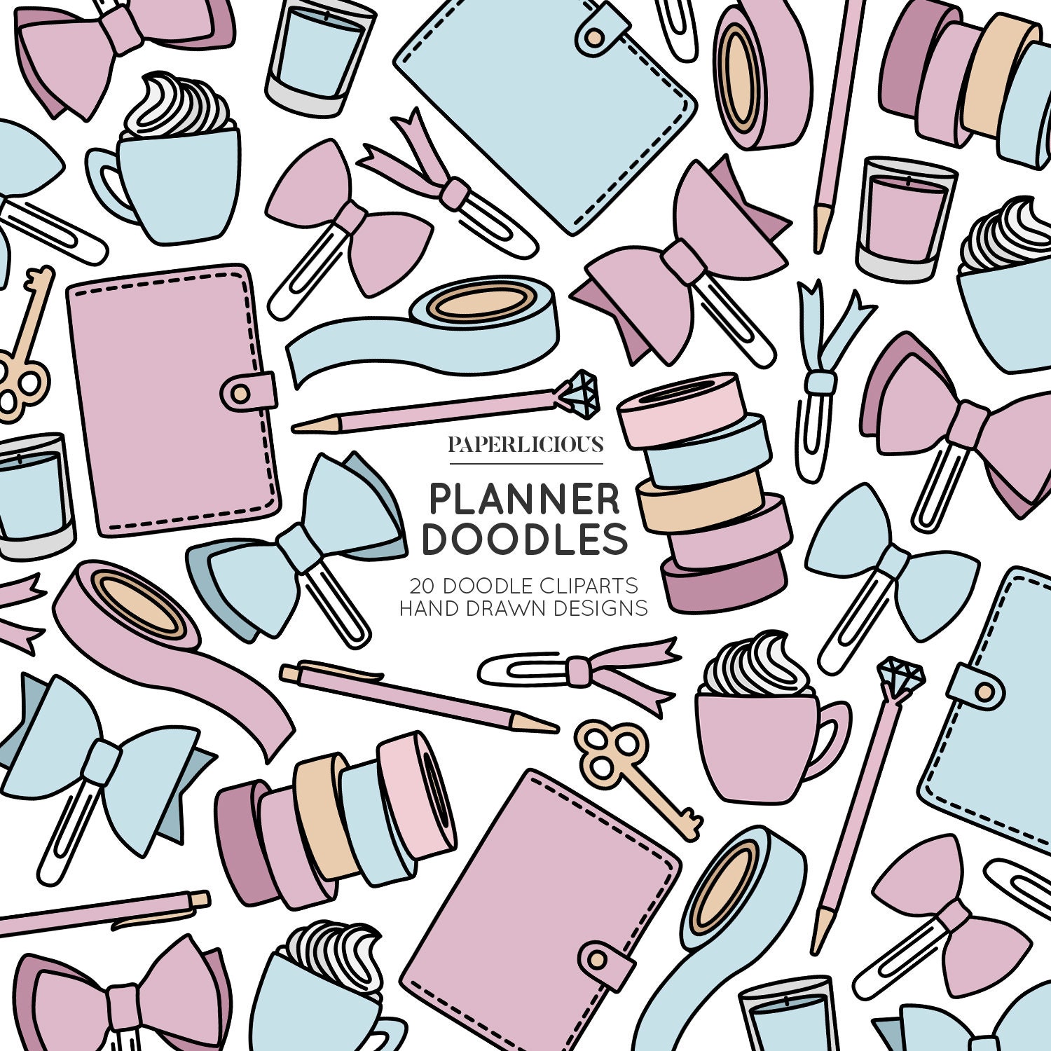 Planner Doodle Cliparts Planner Accessories Planner - Etsy