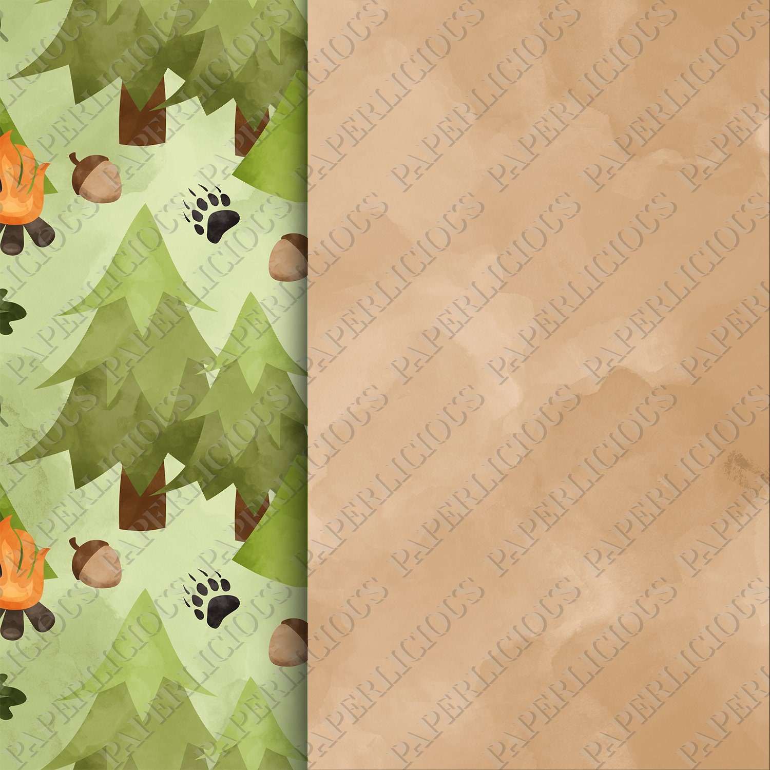 Camping Digital Papers Hiking Digital Summer Digital Summer | Etsy