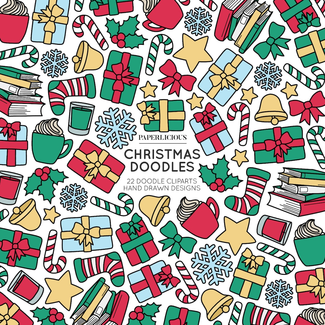 Christmas Doodle Cliparts, Winter Cliparts, Winter Doodles, Christmas ...