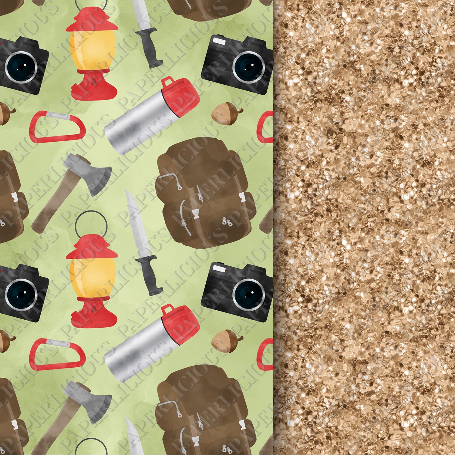 Camping Digital Papers Hiking Digital Summer Digital Summer | Etsy