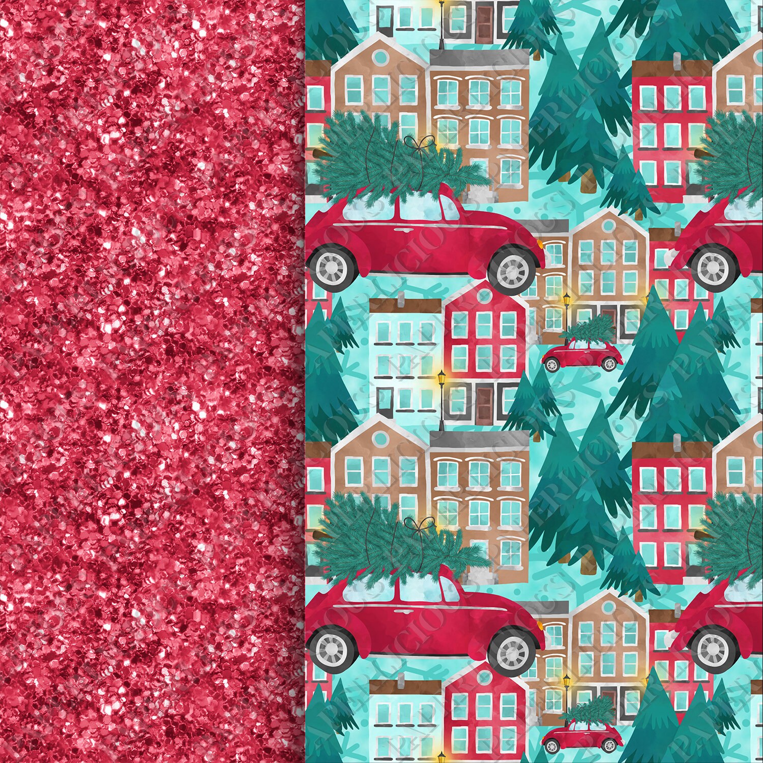 Christmas Digital Papers Christmas Town Christmas Planner - Etsy