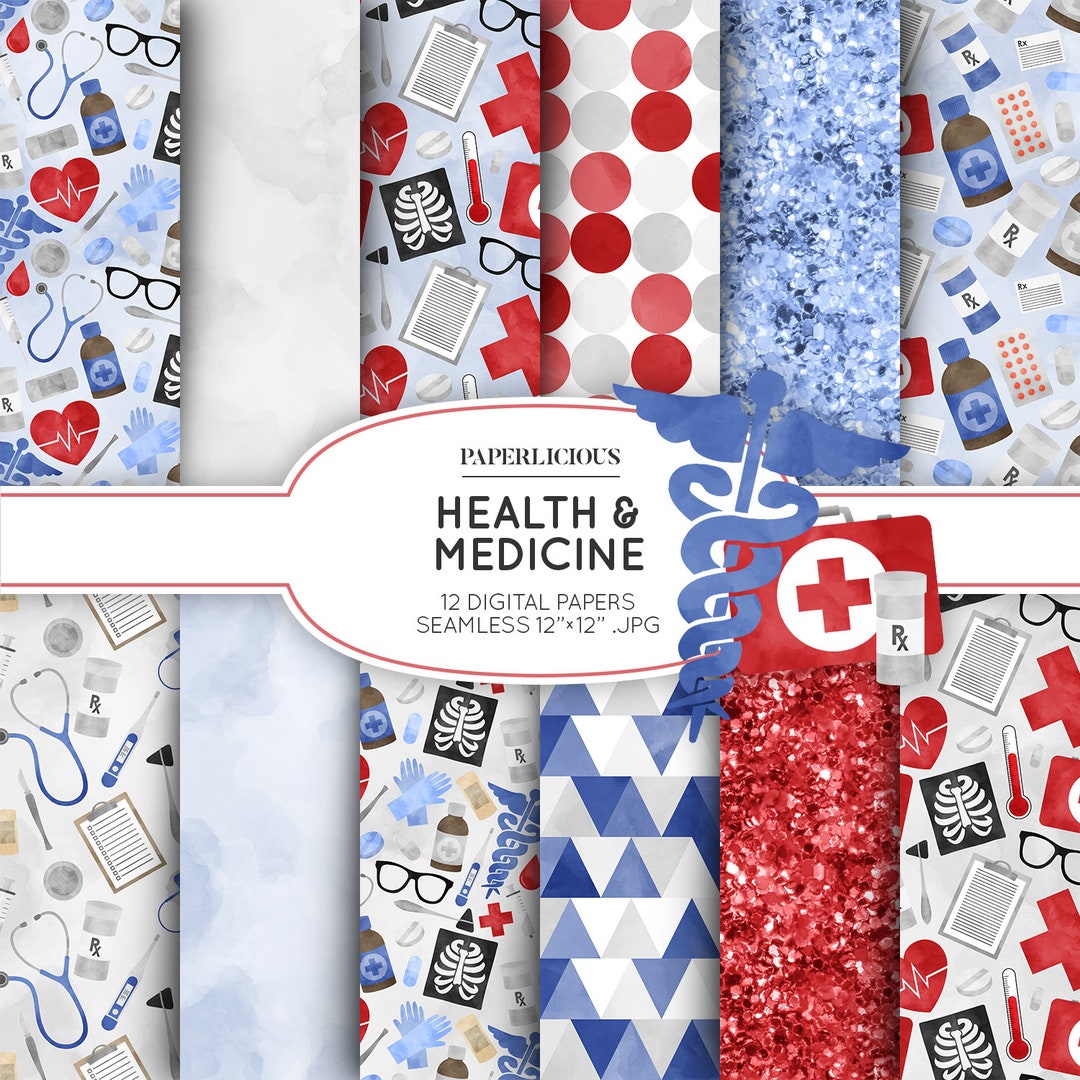 Medical Digital Paper, Doctor Digital Paper, Medical Patterns, Health ...