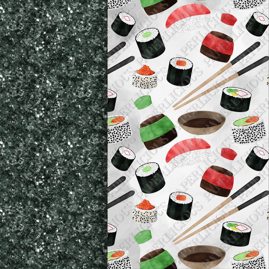 Sushi Digital Papers Sushi Patterns Japanese Digital Sushi | Etsy