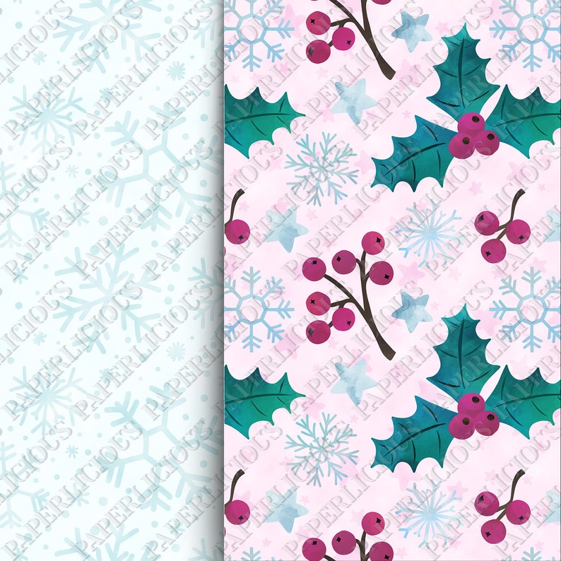 Polar Bears Digital Papers Winter Digital Paper Christmas - Etsy