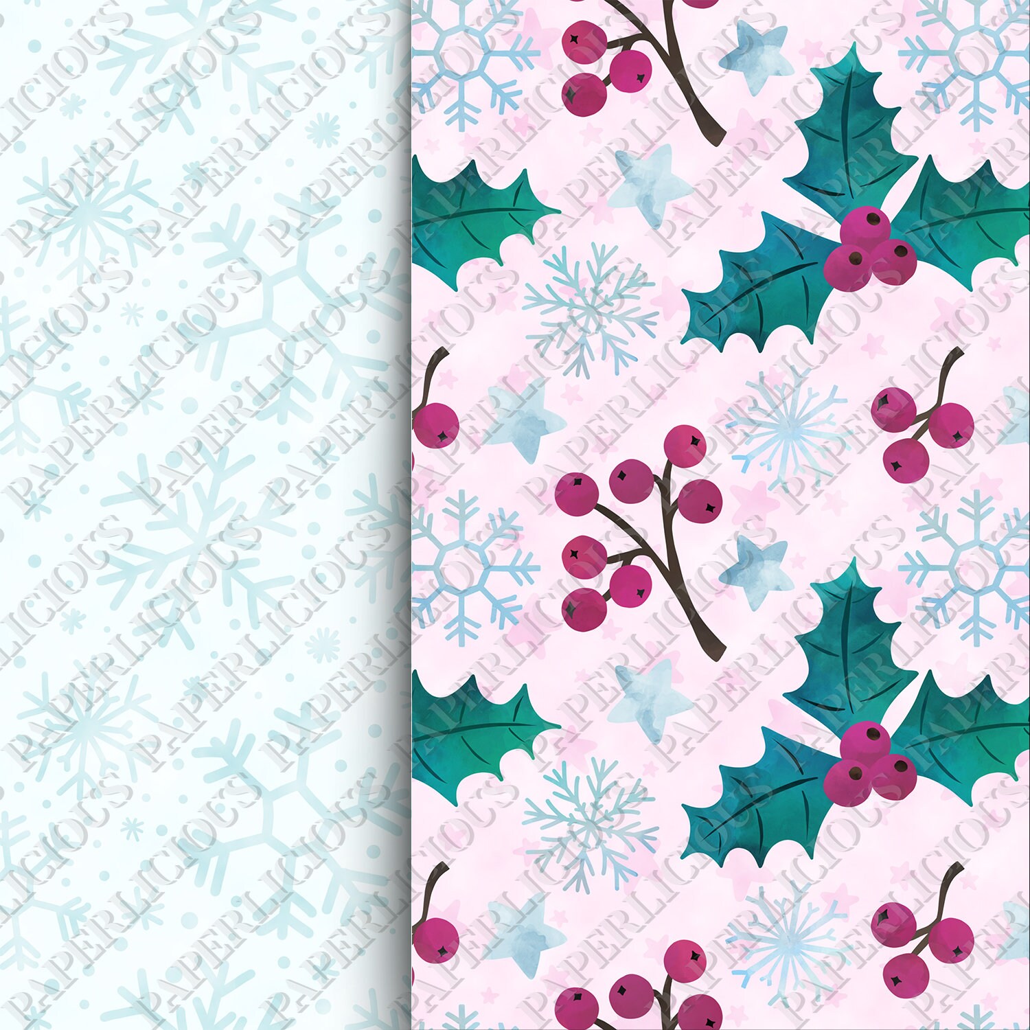 Polar Bears Digital Papers, Winter Digital Paper, Christmas Digital ...