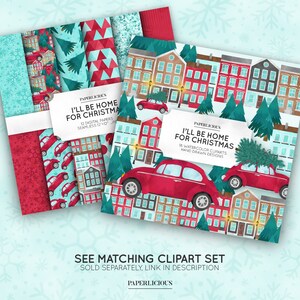Christmas Digital Papers, Christmas Town, Christmas Planner, Holiday ...