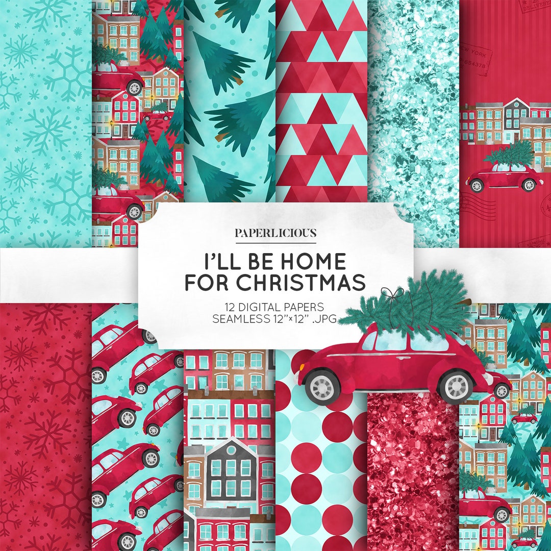 Christmas Digital Papers, Christmas Town, Christmas Planner, Holiday ...