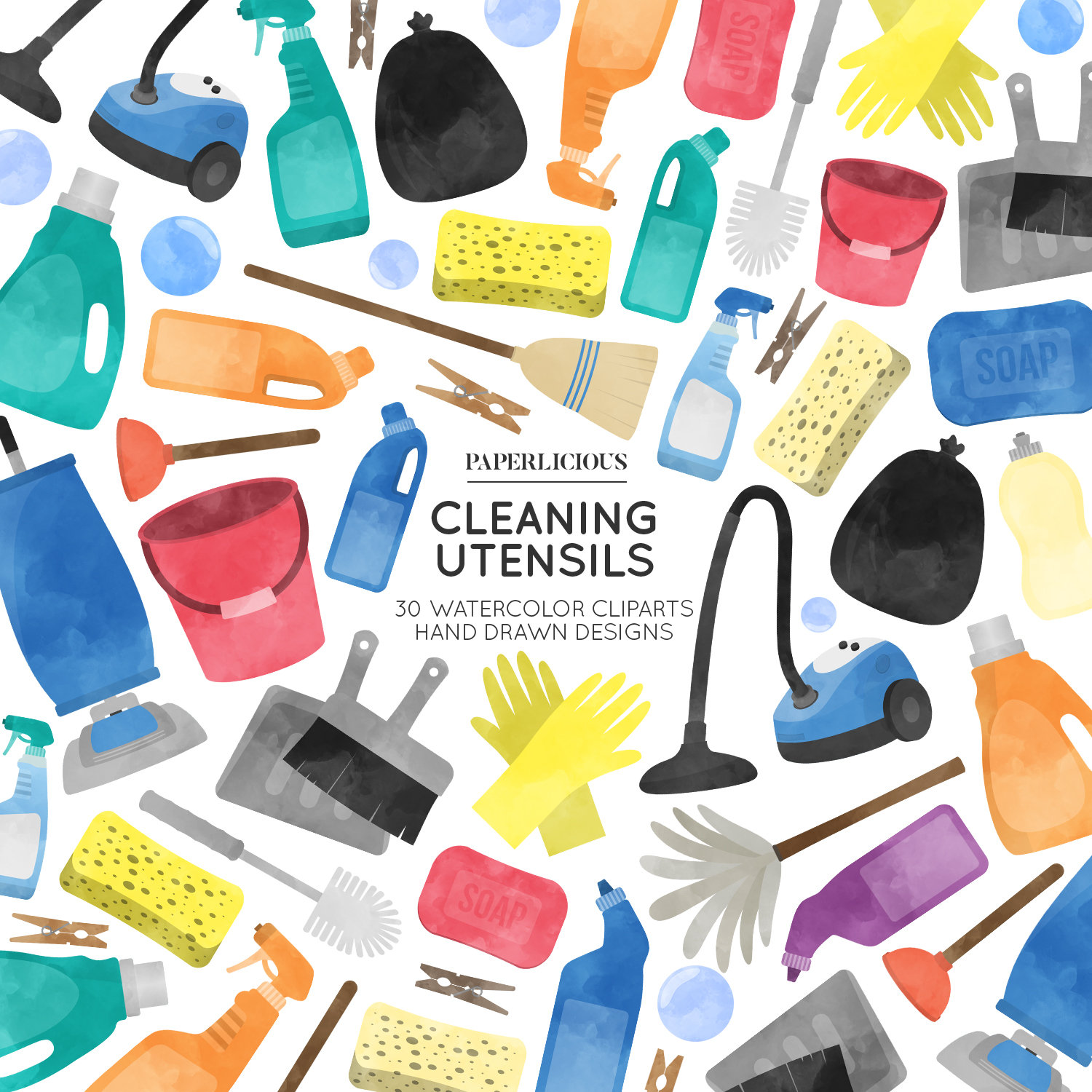 Cleaning Watercolor Clipart Cleaning Clip Art Cleaning Illustration Vacuum Clipart Chores