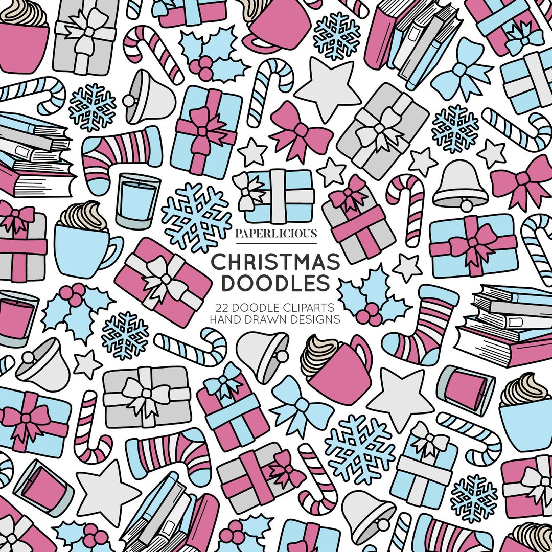Christmas Doodle Cliparts, Winter Cliparts, Winter Doodles, Christmas ...