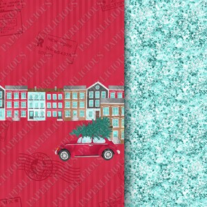 Christmas Digital Papers, Christmas Town, Christmas Planner, Holiday ...
