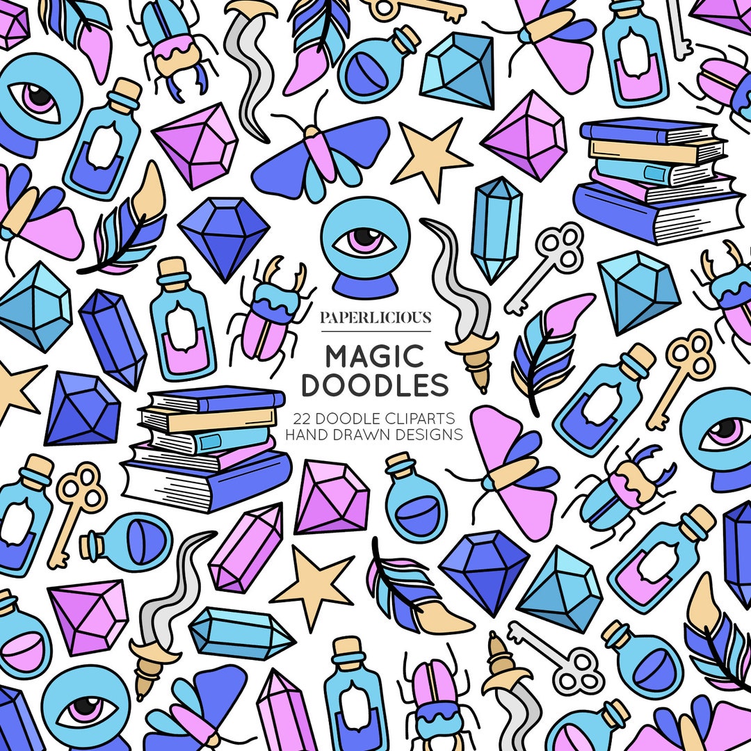 Magic Doodle Cliparts, Astrology Cliparts, Ephemera Cliparts, Crystals ...