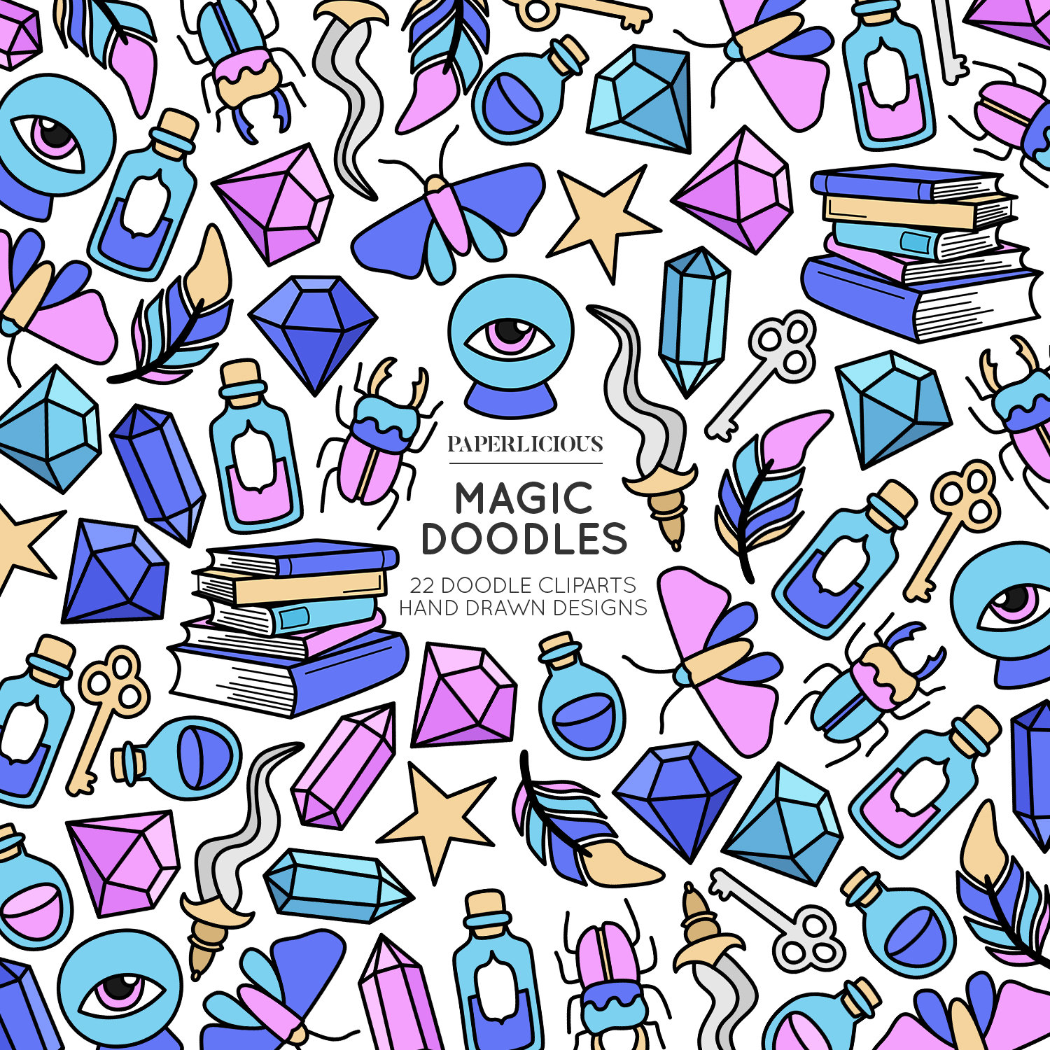 Magic Doodle Cliparts Astrology Cliparts Ephemera Cliparts - Etsy