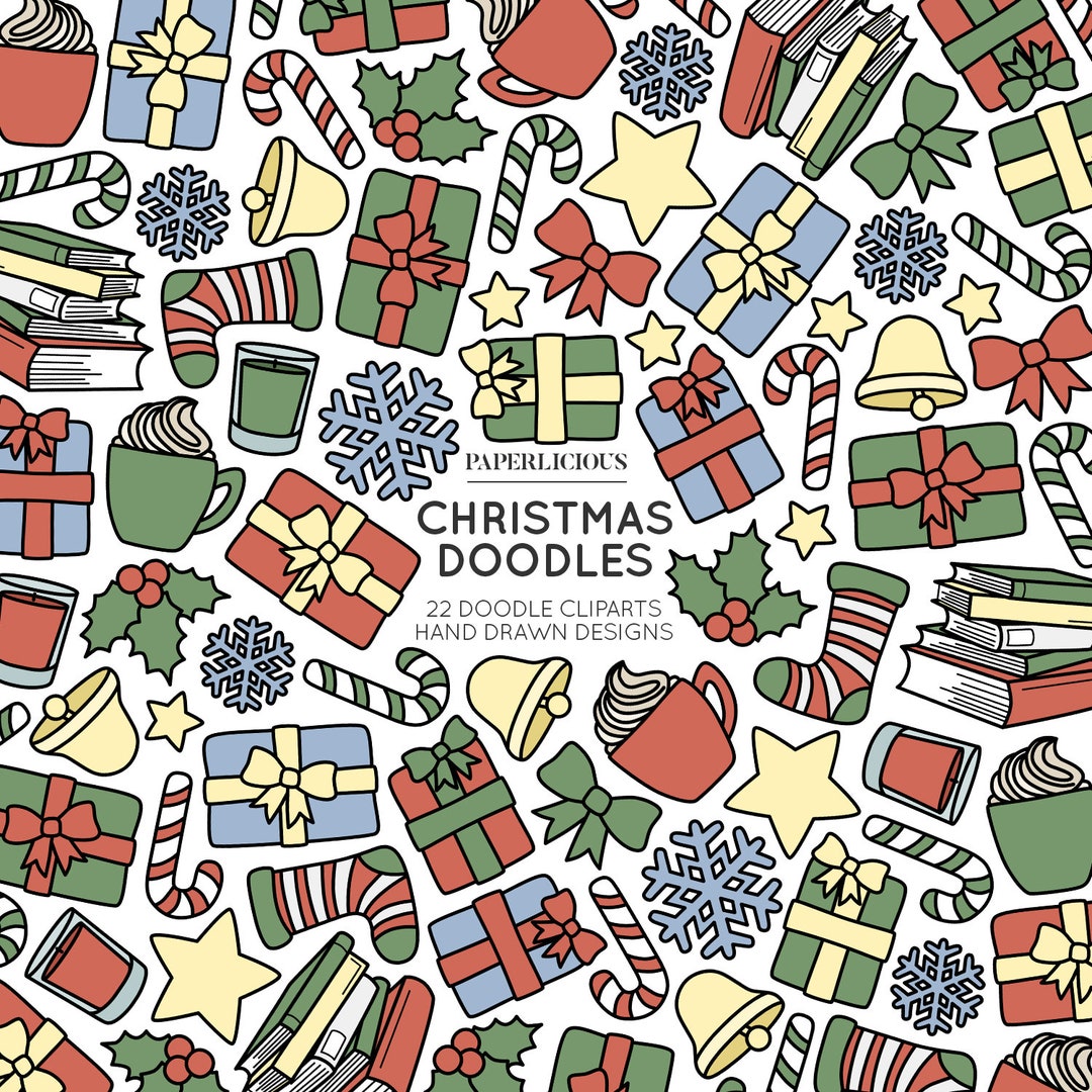 Christmas Doodle Cliparts, Winter Cliparts, Winter Doodles, Christmas ...