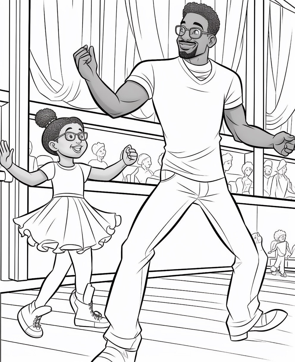 Fathers Day Coloring Page-father and Daughter - Etsy