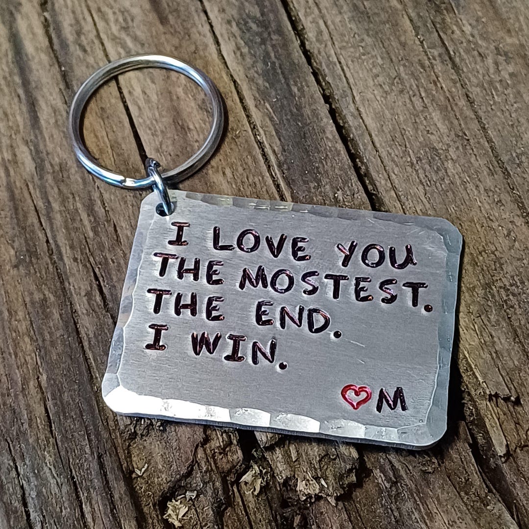 Personalised 'I Love You the Mostest' Keyring | Custom Initial ...