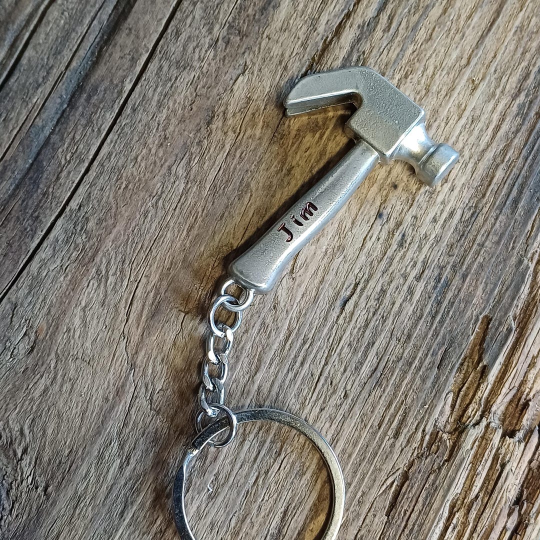 Hammer Key Ring Gift | Personalised Gift for Dad Boyfriend | Custom ...