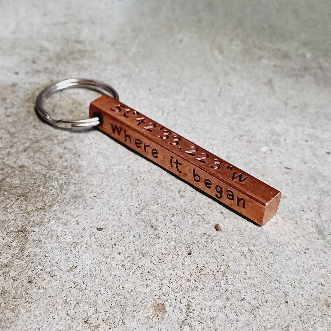 Custom 4 Sided Ingot Bar Copper Key Ring Gift | Anniversary Gift ...