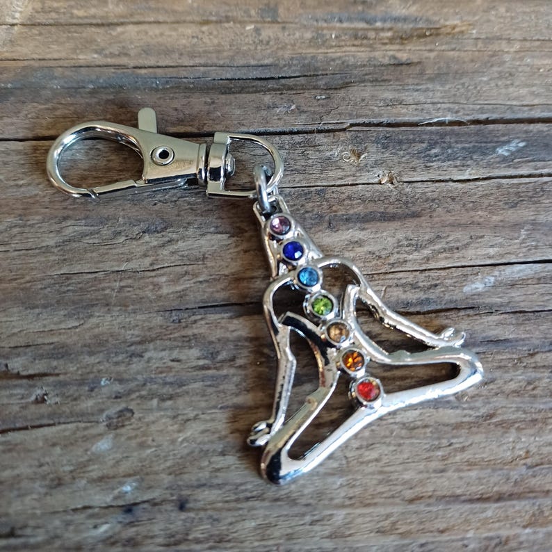 7 Chakra Stone Keyring | Yoga Lotus Pose, Reiki Healing - Etsy
