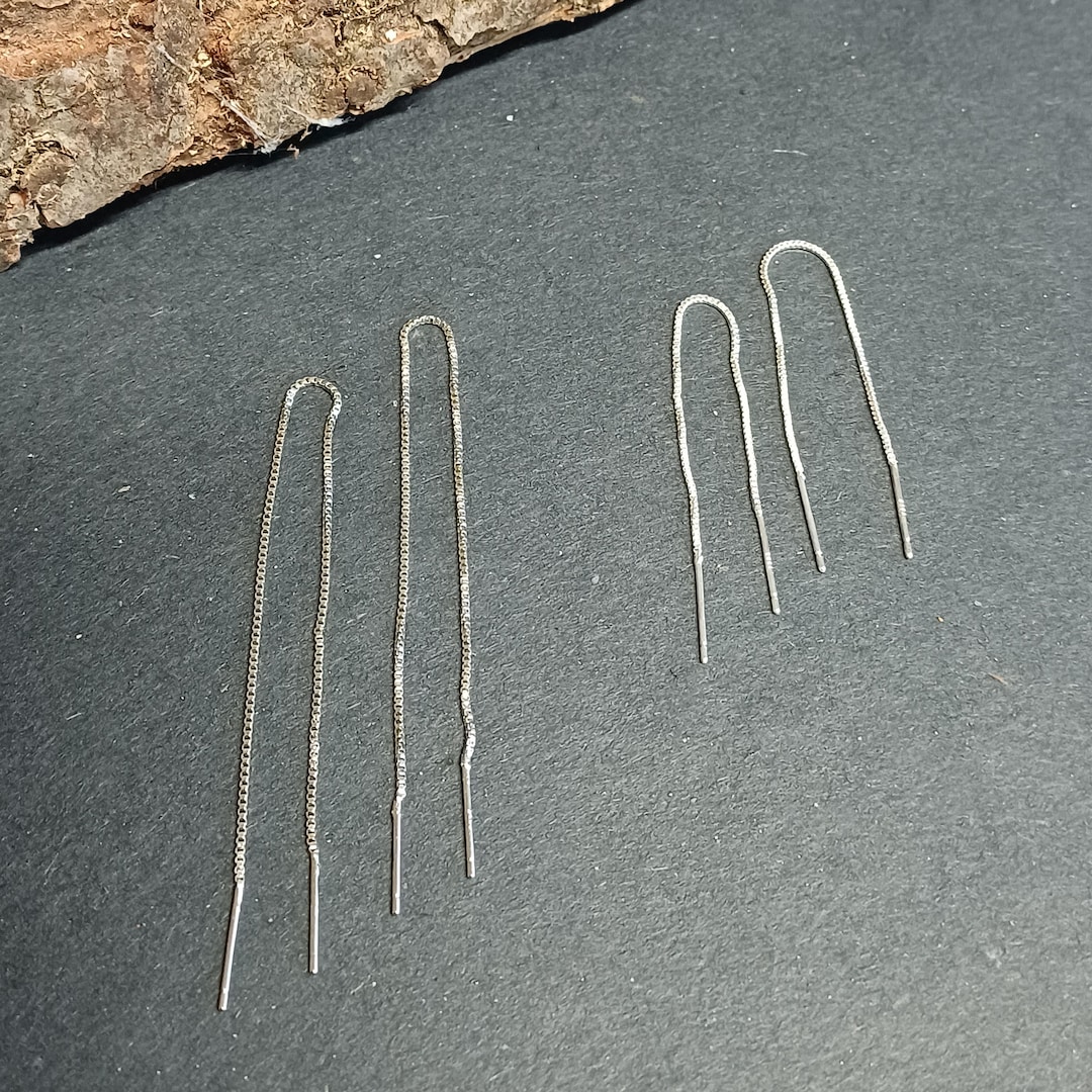 Threader Earrings | Minimalist Dangle Earrings | Single | Double ...