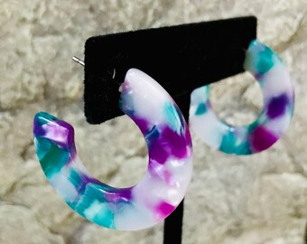 Plastic hoop earrings | Etsy