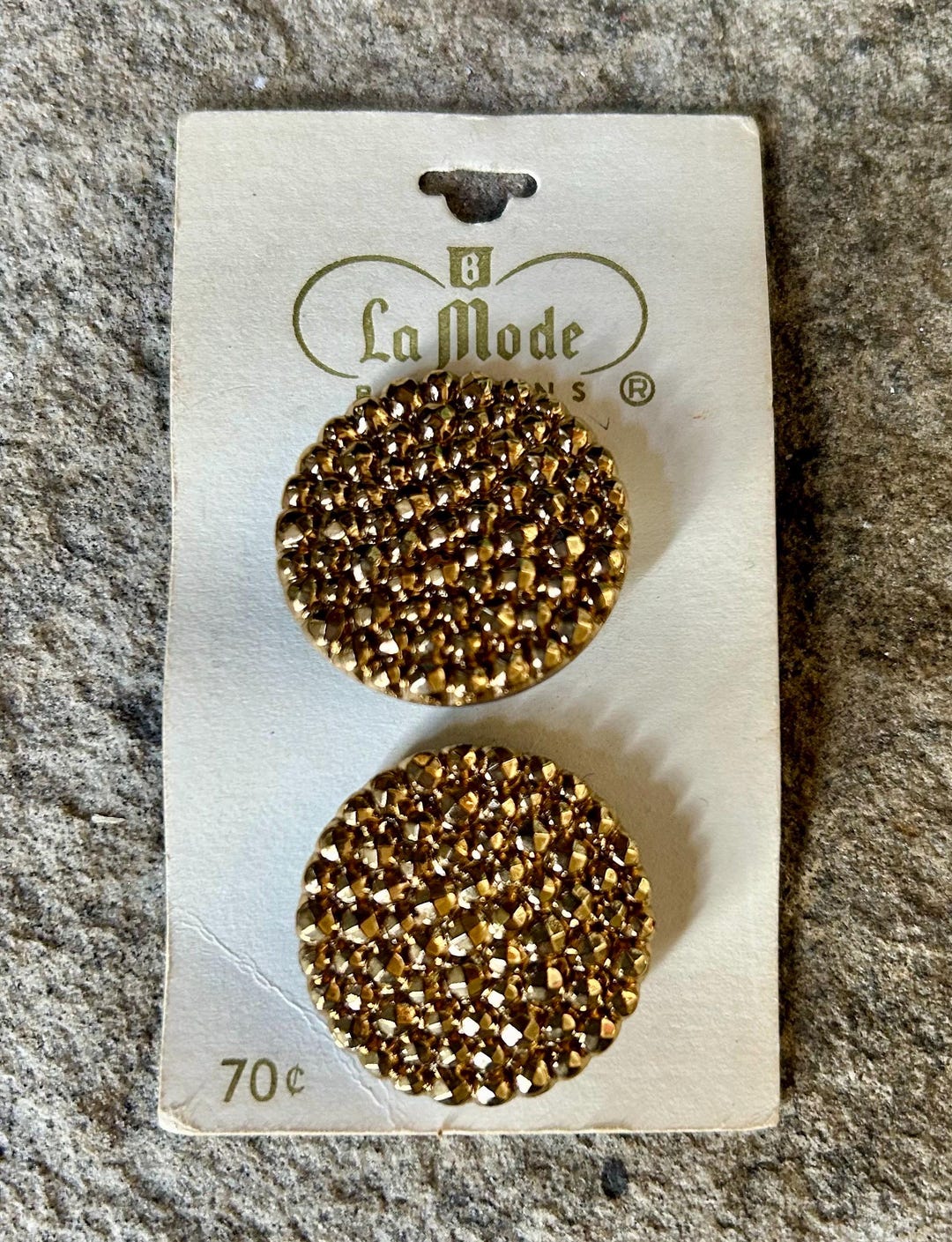 Vintage La Mode Gold Buttons, Four Gold Buttons, 1960s, New Old Stock ...
