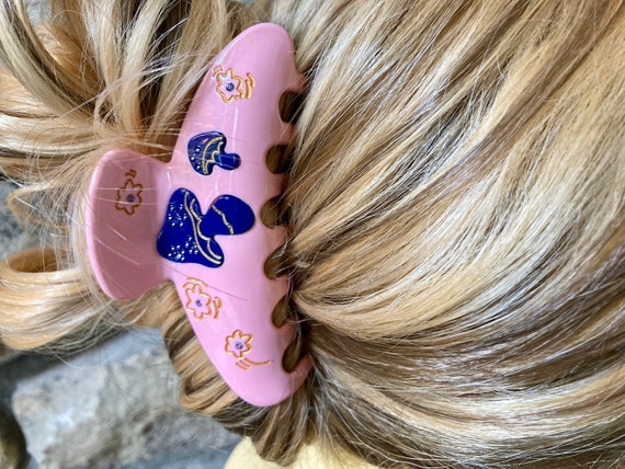 hair slide carved coconut shell retro hairstyles Vintage hair buckle ...