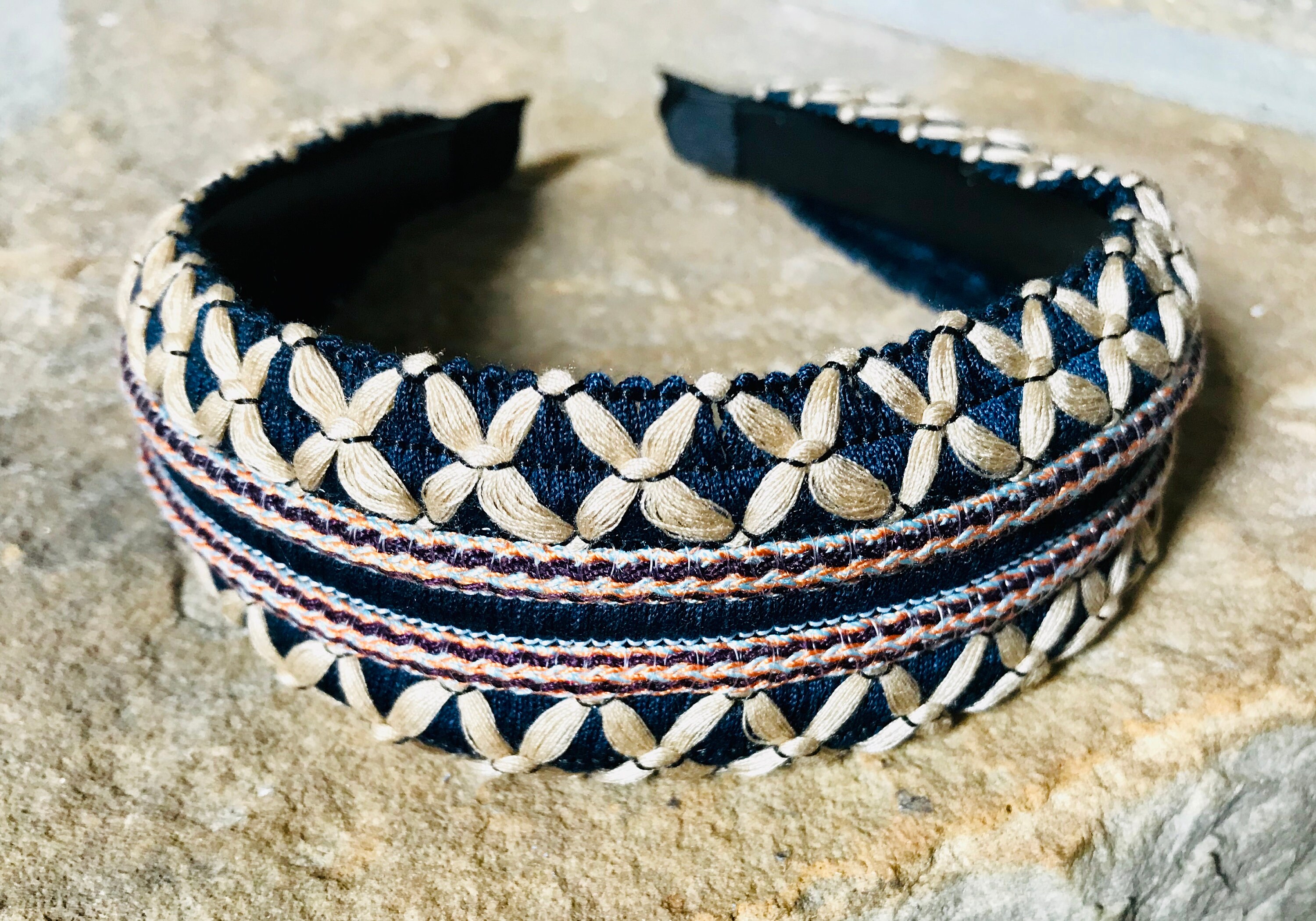 Blue Wool Headbands Embroidered Headband Textile Fabric - Etsy