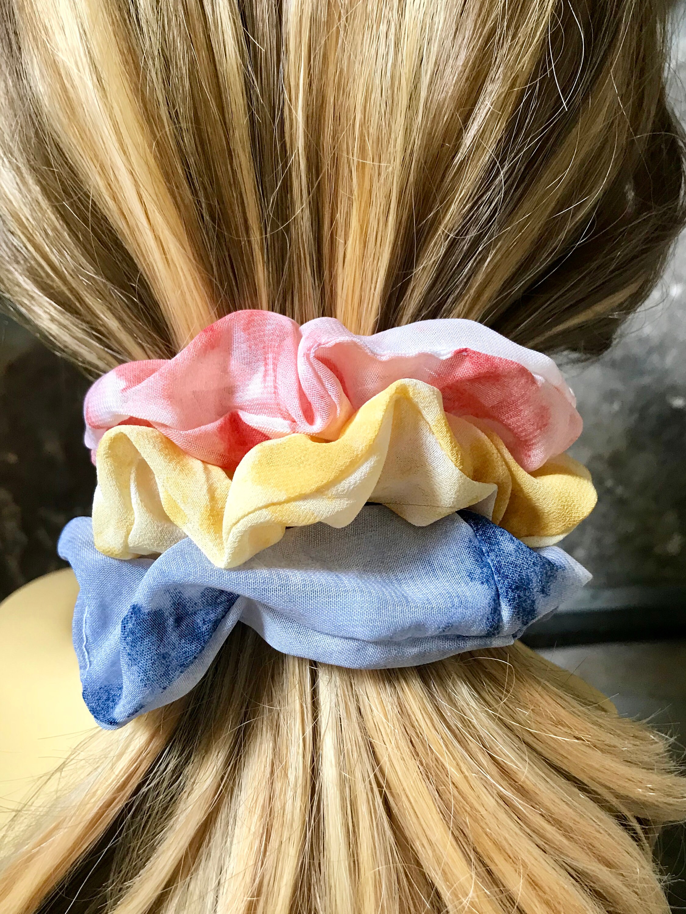 Chiffon Hair Scrunchies Tie Dye Scrunchies Summer Hair - Etsy