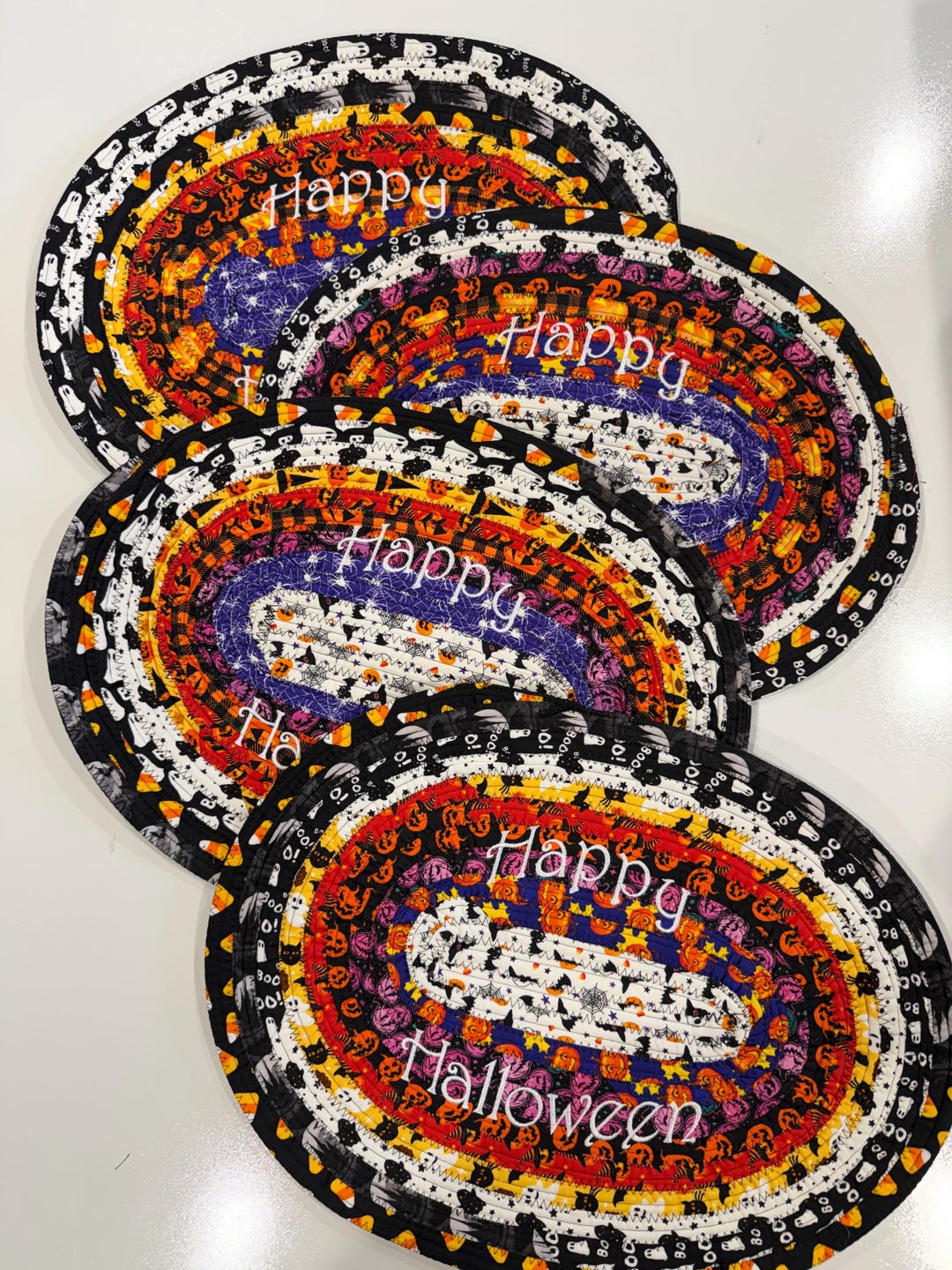 Halloween Jelly Roll Mat (set of 4) - Quilted Oval Table Mats - Etsy