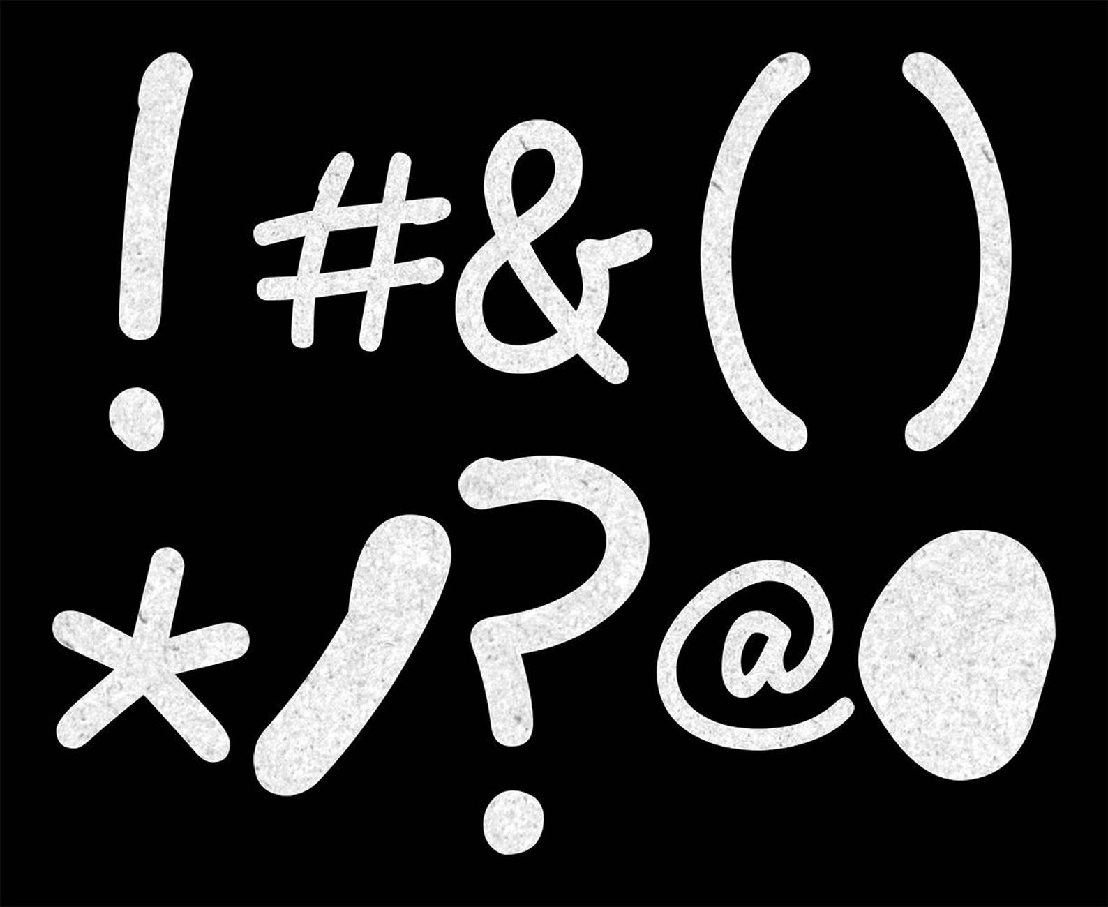 Chalk Alphabet Letters, Numbers Clip Art, Digital Alphabet Chalk ...