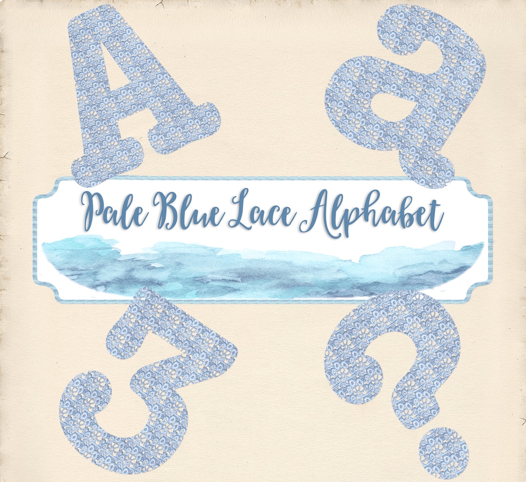 Lace Blue Alphabet, Letters Number Clip Art, Vintage Blue Lace, PNG ...