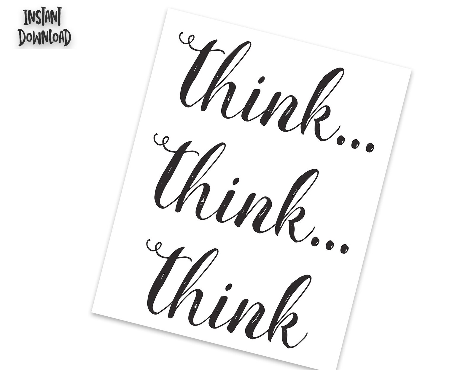 Think Think Think, Printable AA Slogan, AA Recovery Print, Alcoholics ...