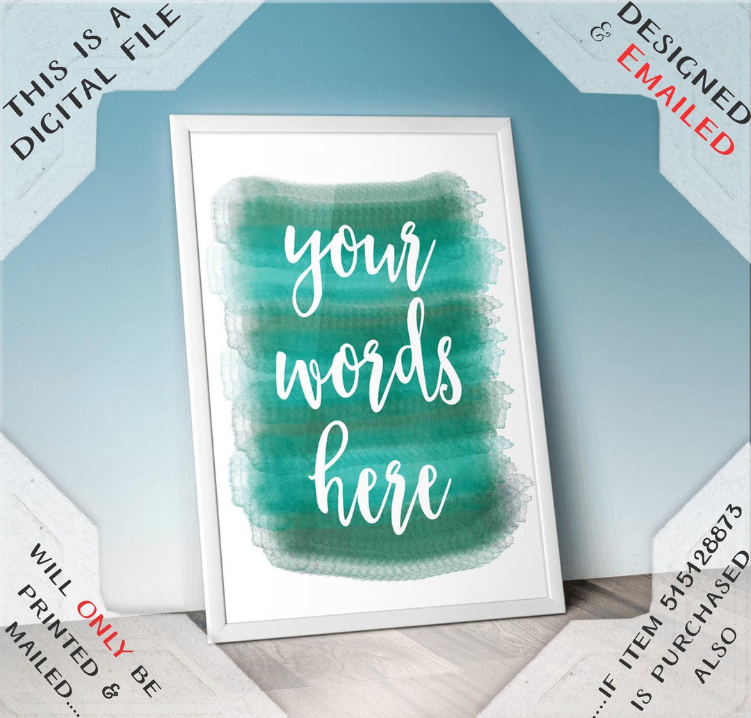 Custom Watercolour Green PRINTABLE, Greens Printable Poster, Custom ...