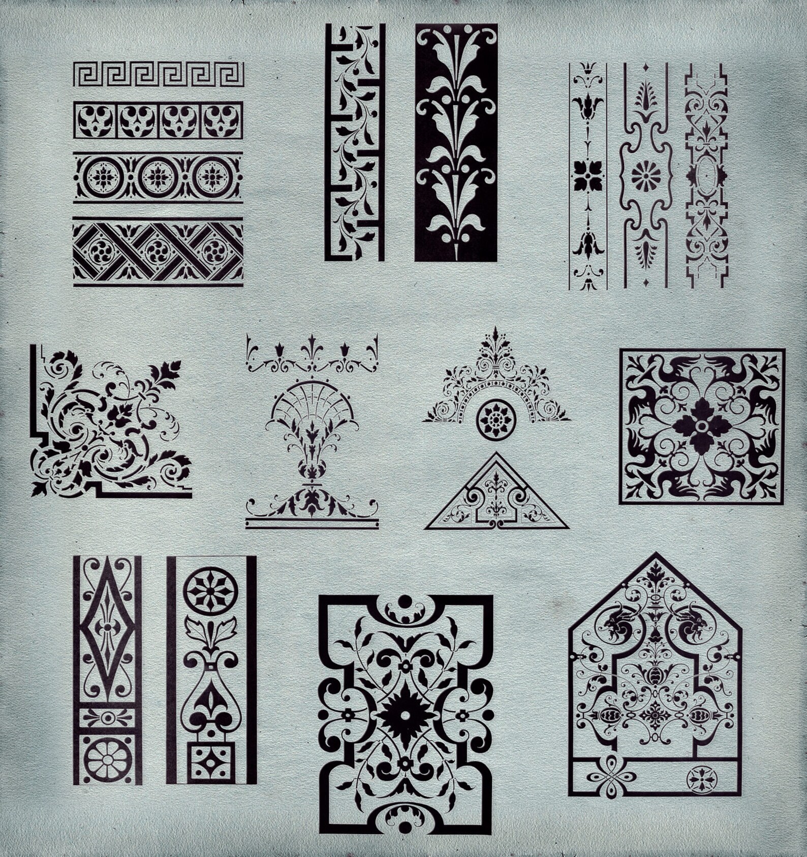Large Victorian Stencils, PNG Files, Transparent PNG Files, Large ...