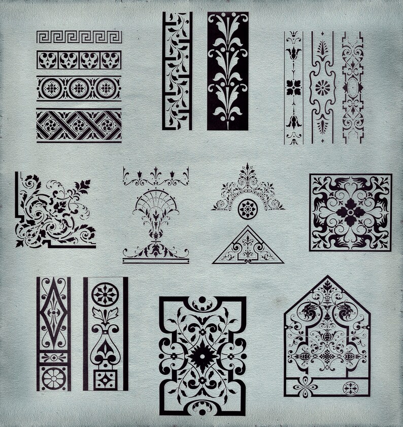 Large Victorian Stencils, PNG Files, Transparent PNG Files, Large ...