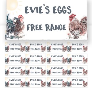 Custom Egg Box Labels With Artwork | Smallholder Egg Sales Stickers | Hens Eggs Labels | Free ...