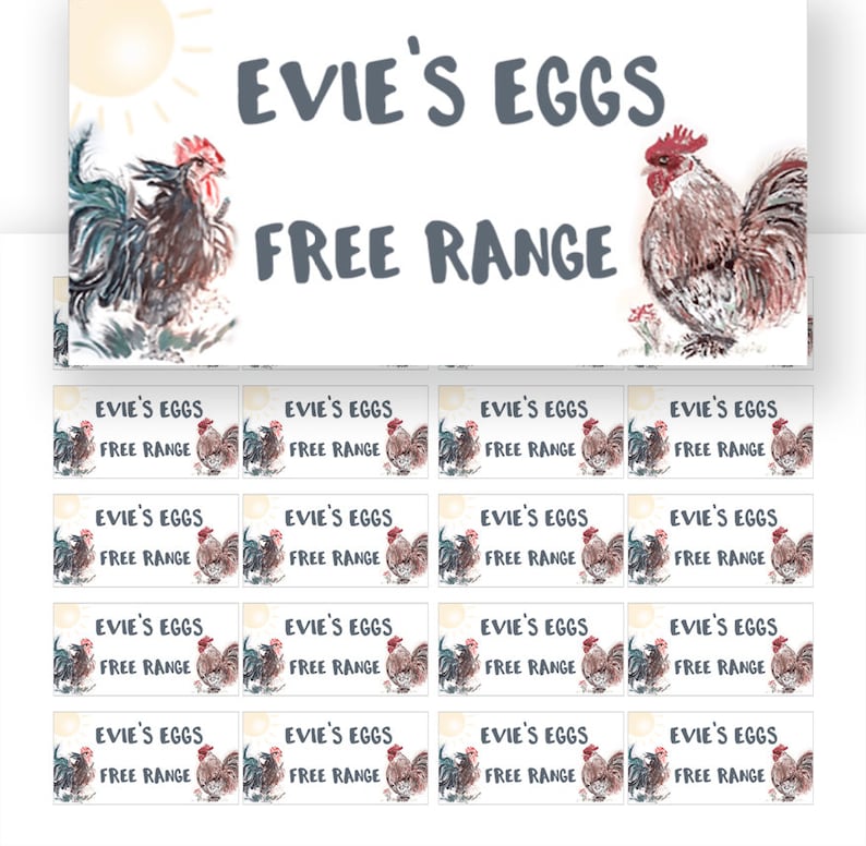Custom Egg Box Labels With Artwork | Smallholder Egg Sales Stickers ...