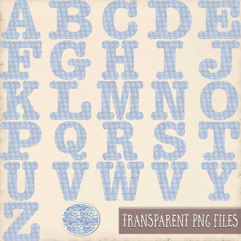 Lace Blue Alphabet, Letters Number Clip Art, Vintage Blue Lace, PNG ...