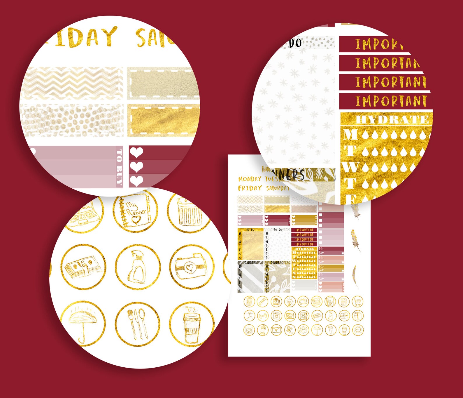 Printable Planner Stickers, Gratitude Sticker Kit, Erin Condren ...