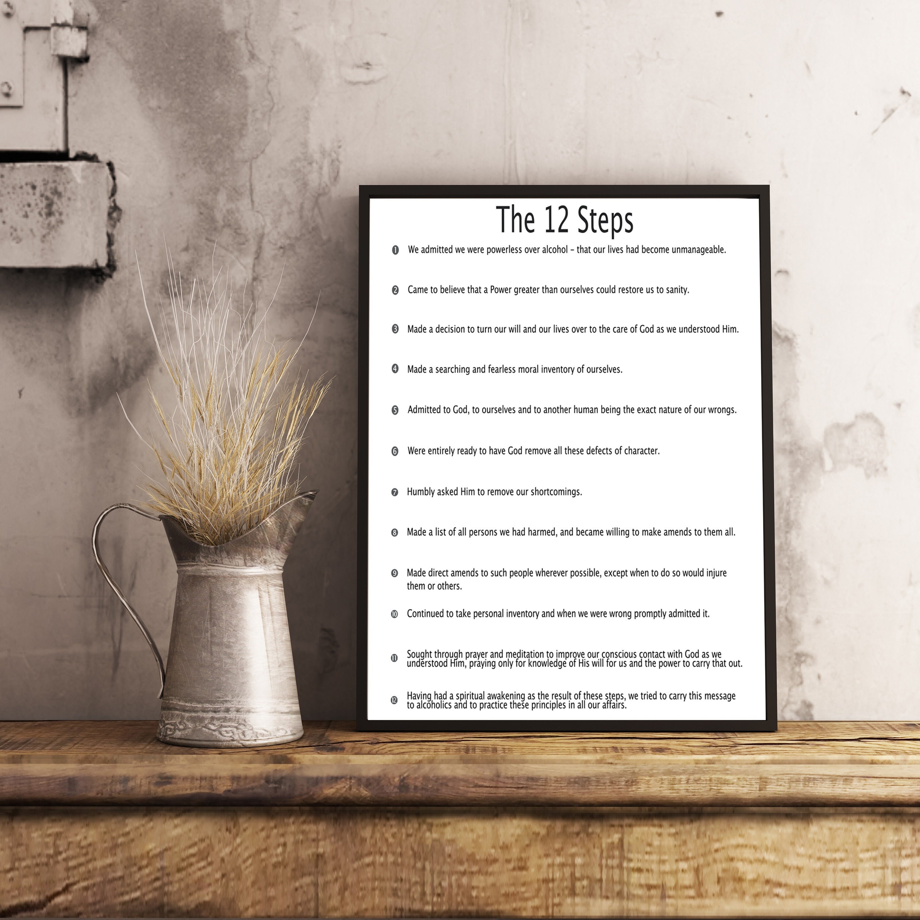 The Twelve Steps Poster or Print With Easy Read Text. AA NA Oa Meeting ...