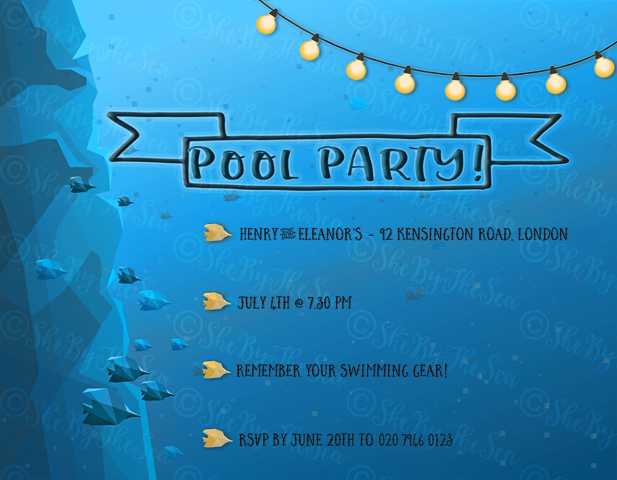 Pool Party Invitation Kit, Printable Custom Invite Set, Pool Party ...