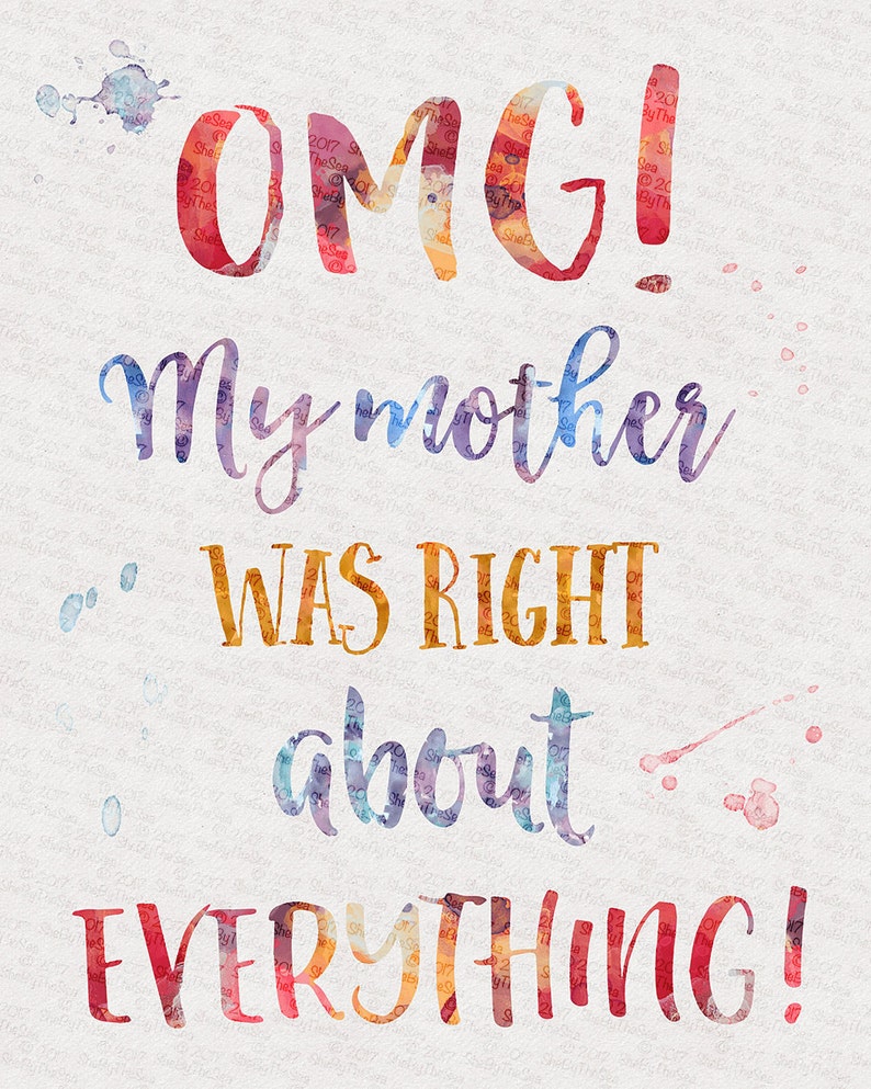 Printable for a Mother, for Mom or Grandma, Watercolour Poster, Gift ...