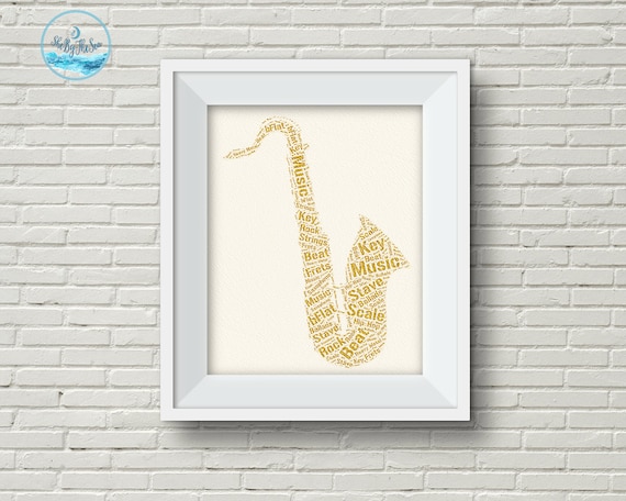 Saxophone Print Printable Wall Art Saxophone Digital - Etsy