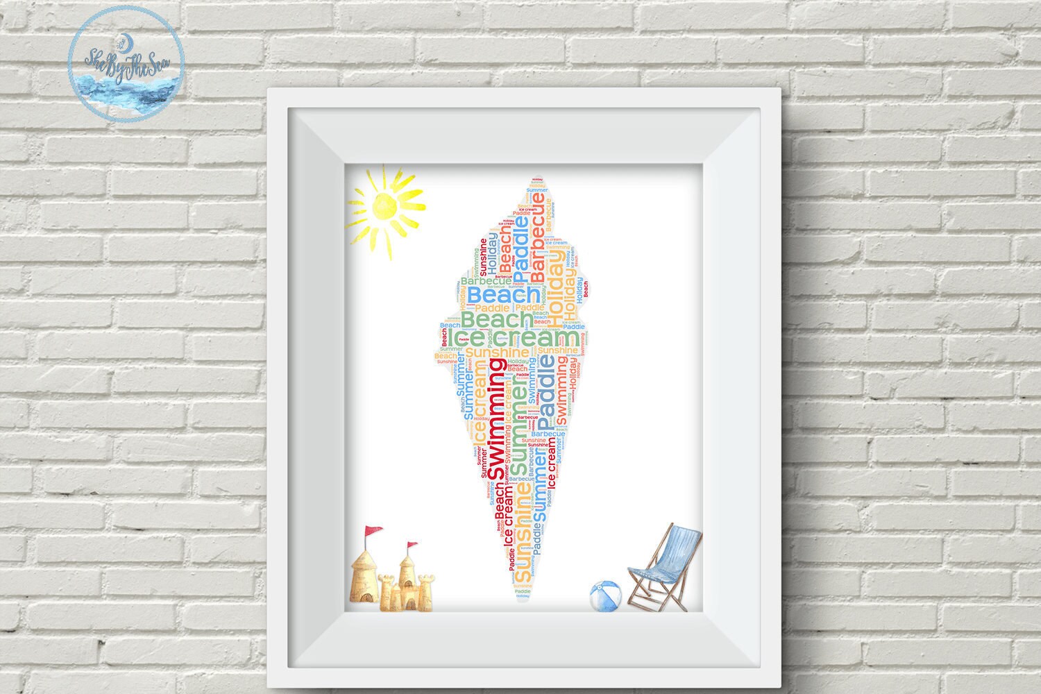 Custom Ice Cream Word Art, Custom Summer Word Cloud Art, Custom Word ...