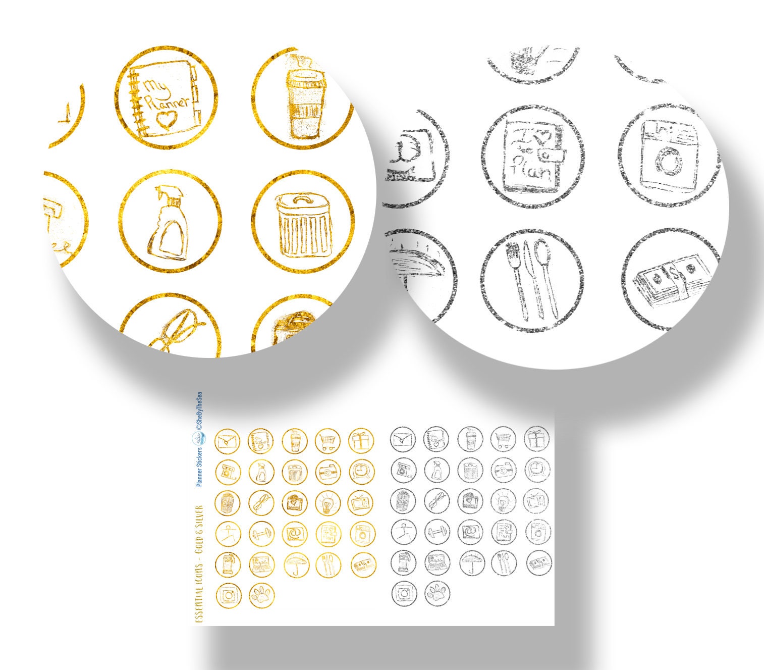 Planner Icon Stickers Printable Christmas Colours HAND - Etsy